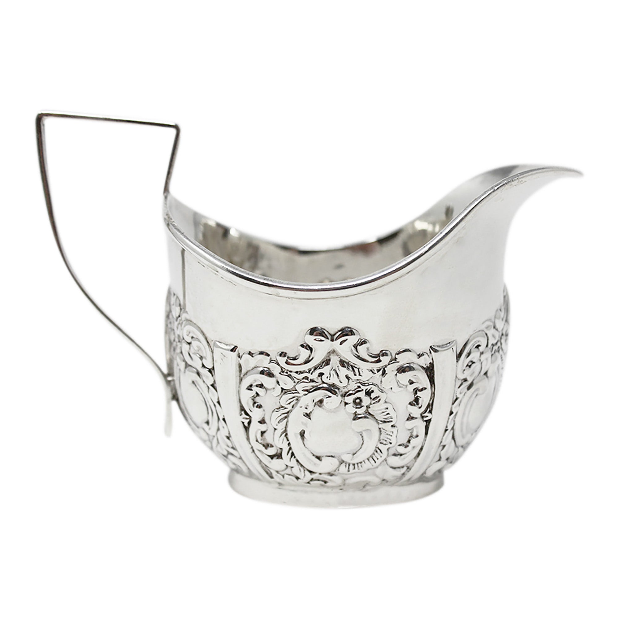 1897 Antique Victorian Era Sterling Silver Cream Jug Silversmith Edwar ...