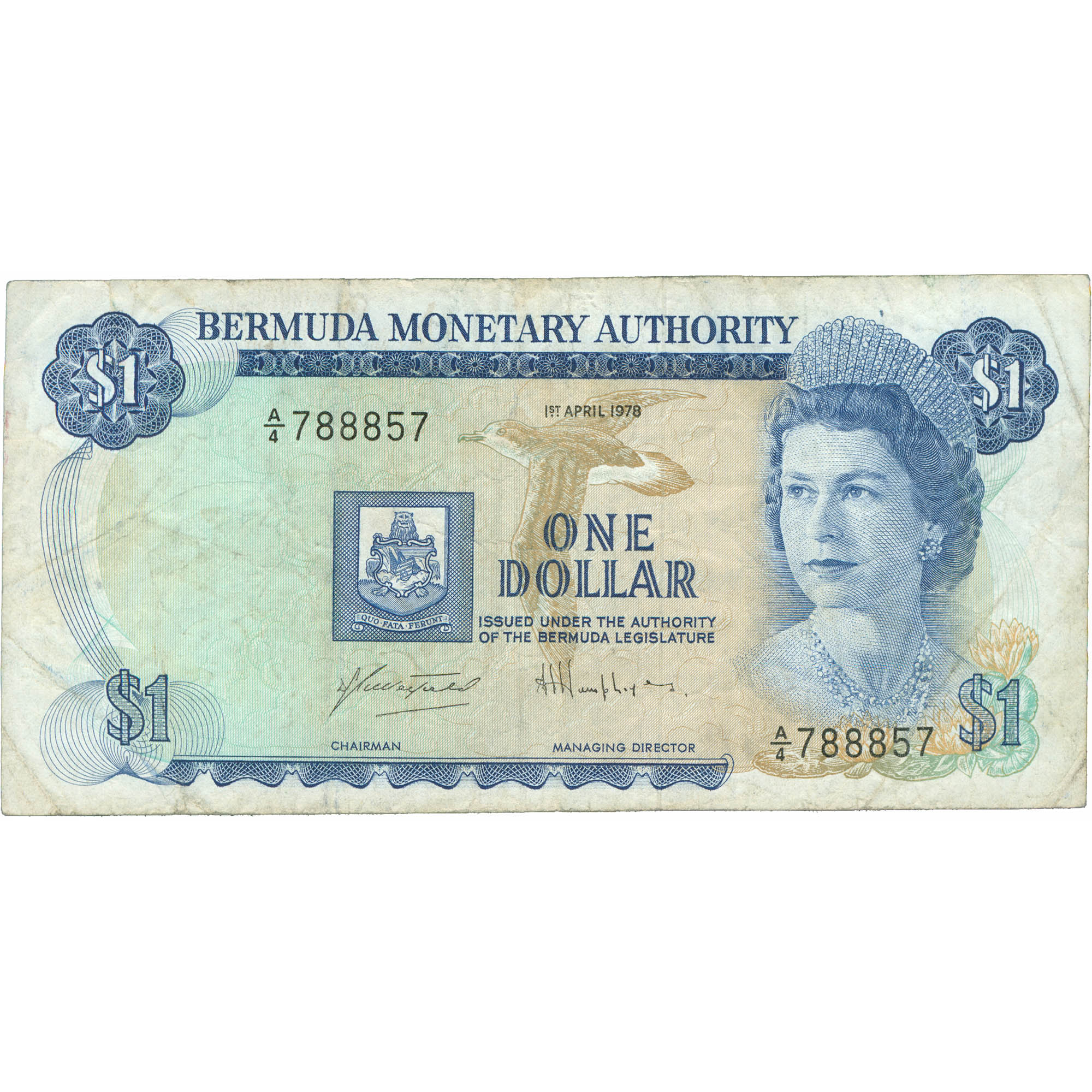 1978 Bermuda 1 Dollar Banknote – ZipZappa