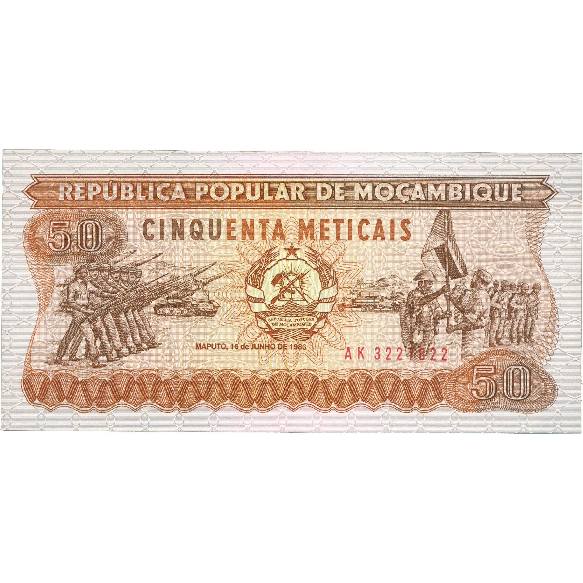 1986 Mozambique 50 Meticais Banknote – ZipZappa