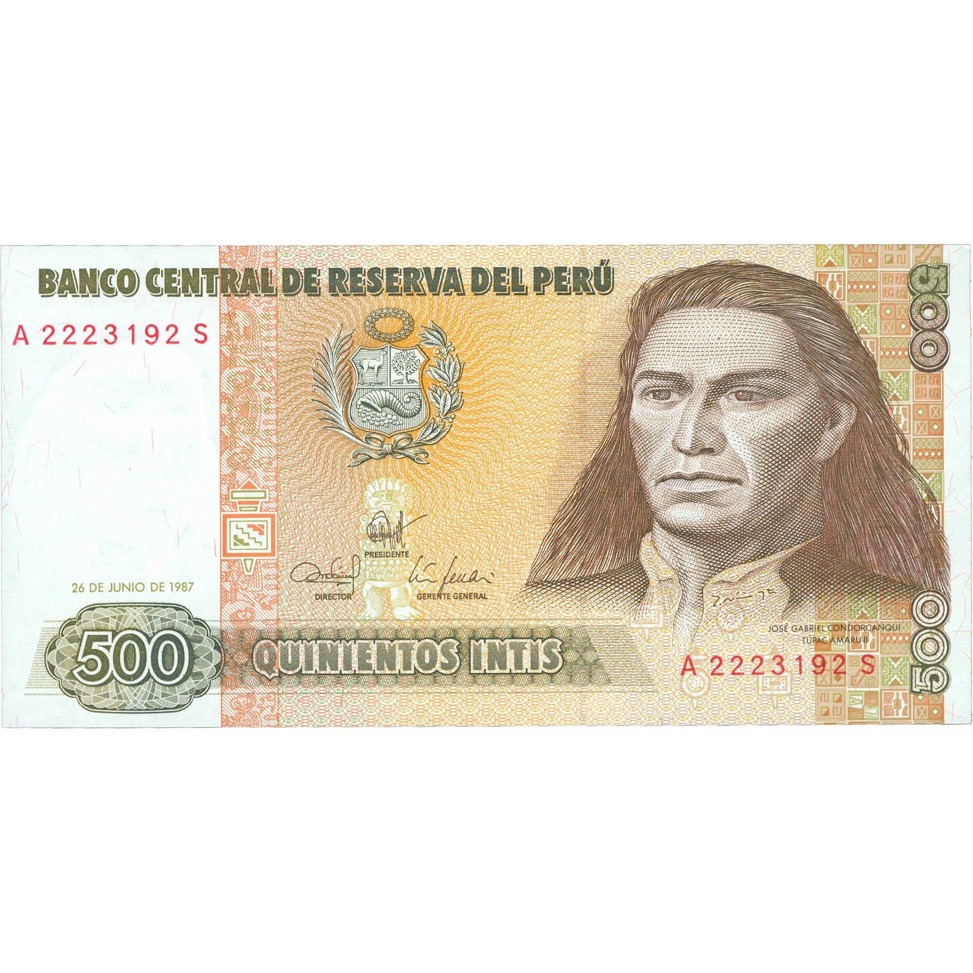 1987 Peru 500 Intis Banknote – ZipZappa