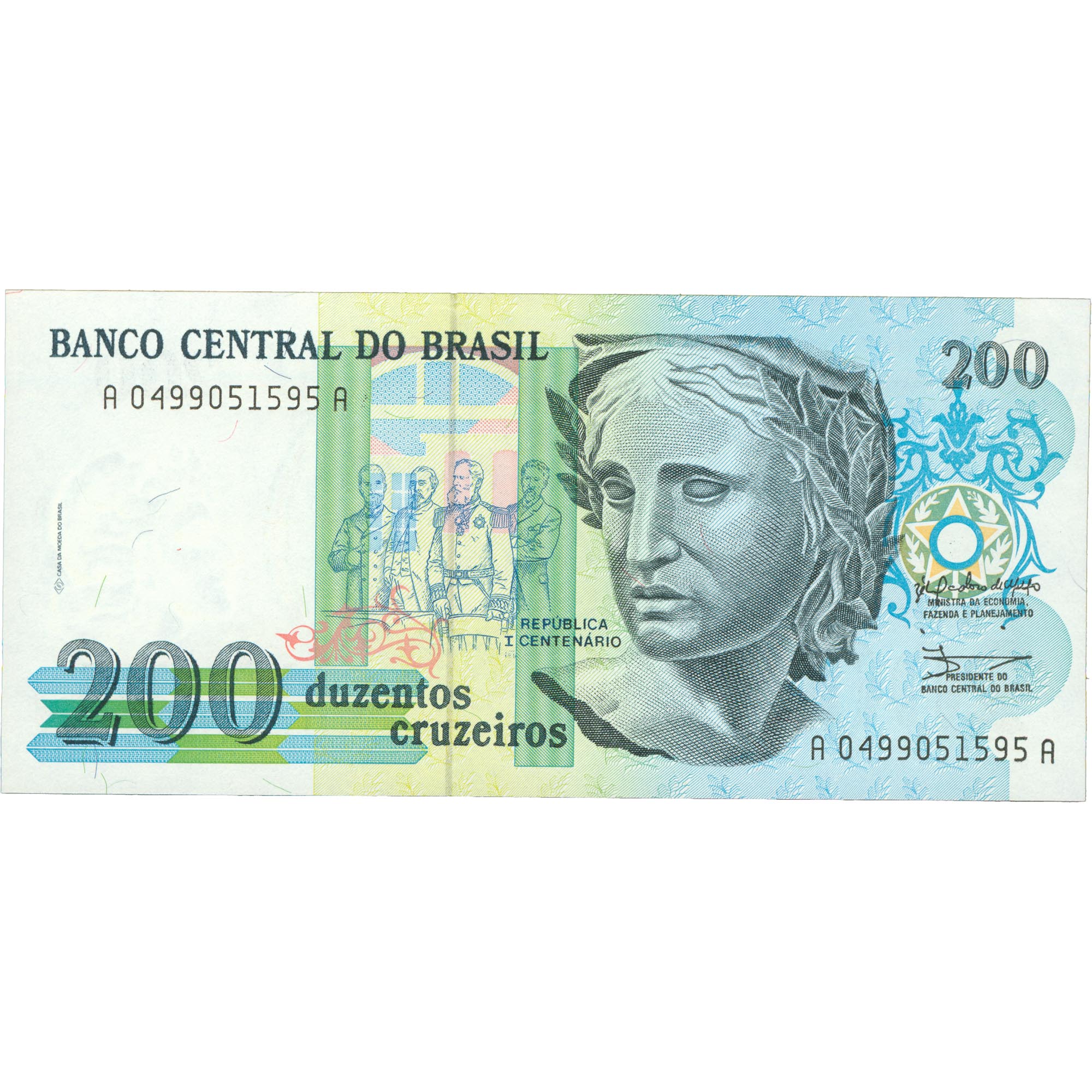 1989 Brazil 200 Cruzeiros Banknote – ZipZappa