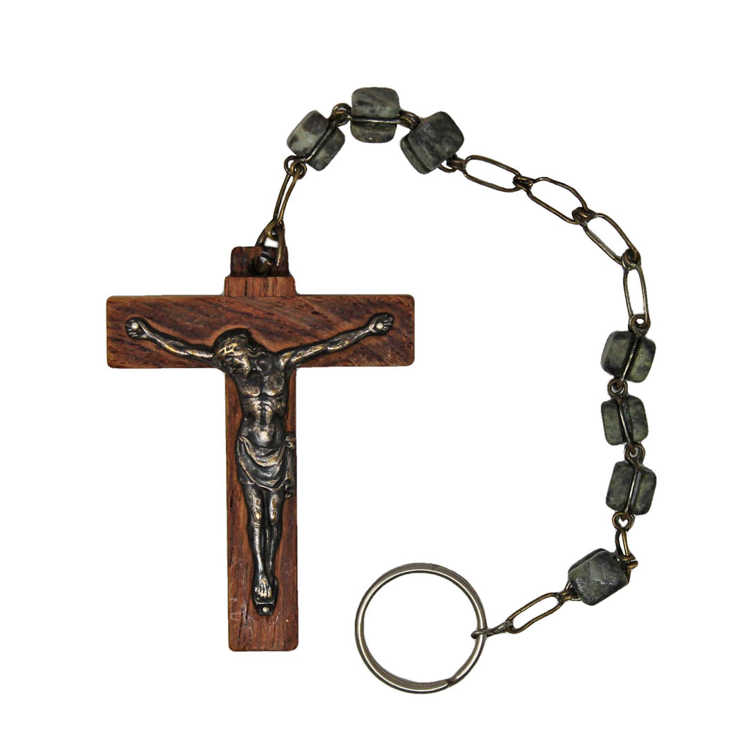Large Cross Rosary Keyrings Wooden Vintage Religion Christianity Catho ...