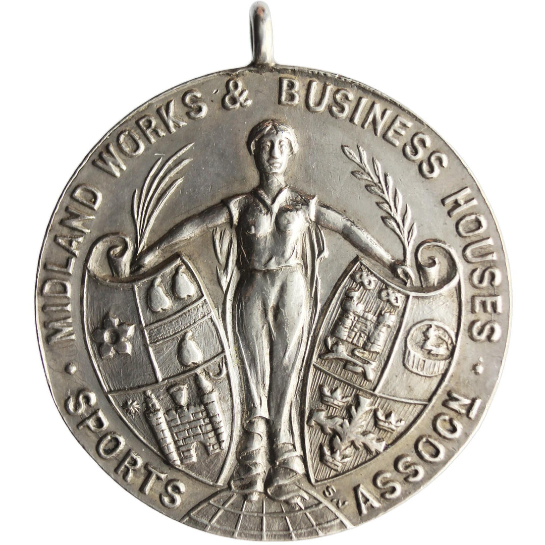 1930 Solid Silver Medal Midlands Works Business Sports Hallmarked Birm ...